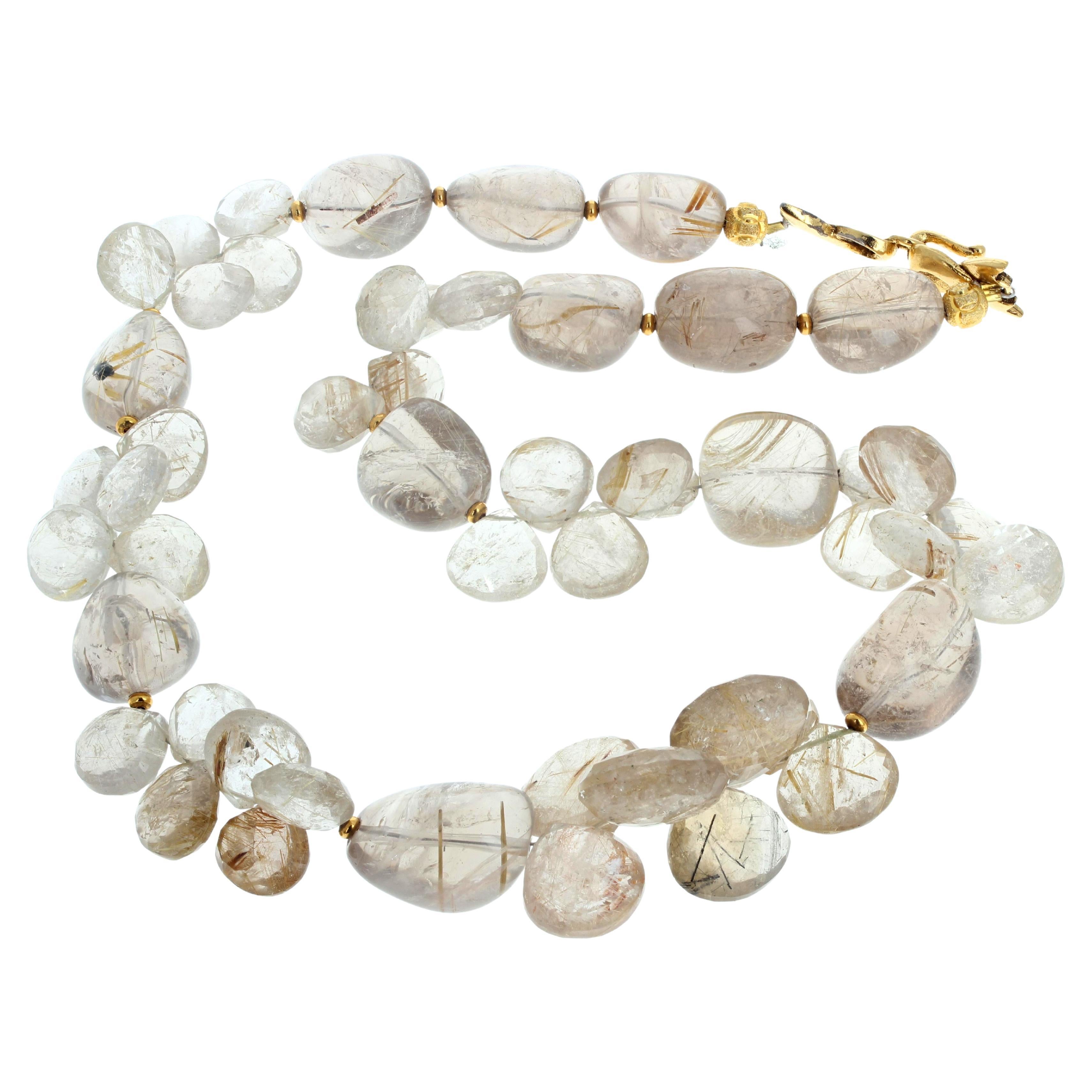 AJD Dramatic Fascinating Lovely Natural Rutilated Quartz 19" Necklace ...