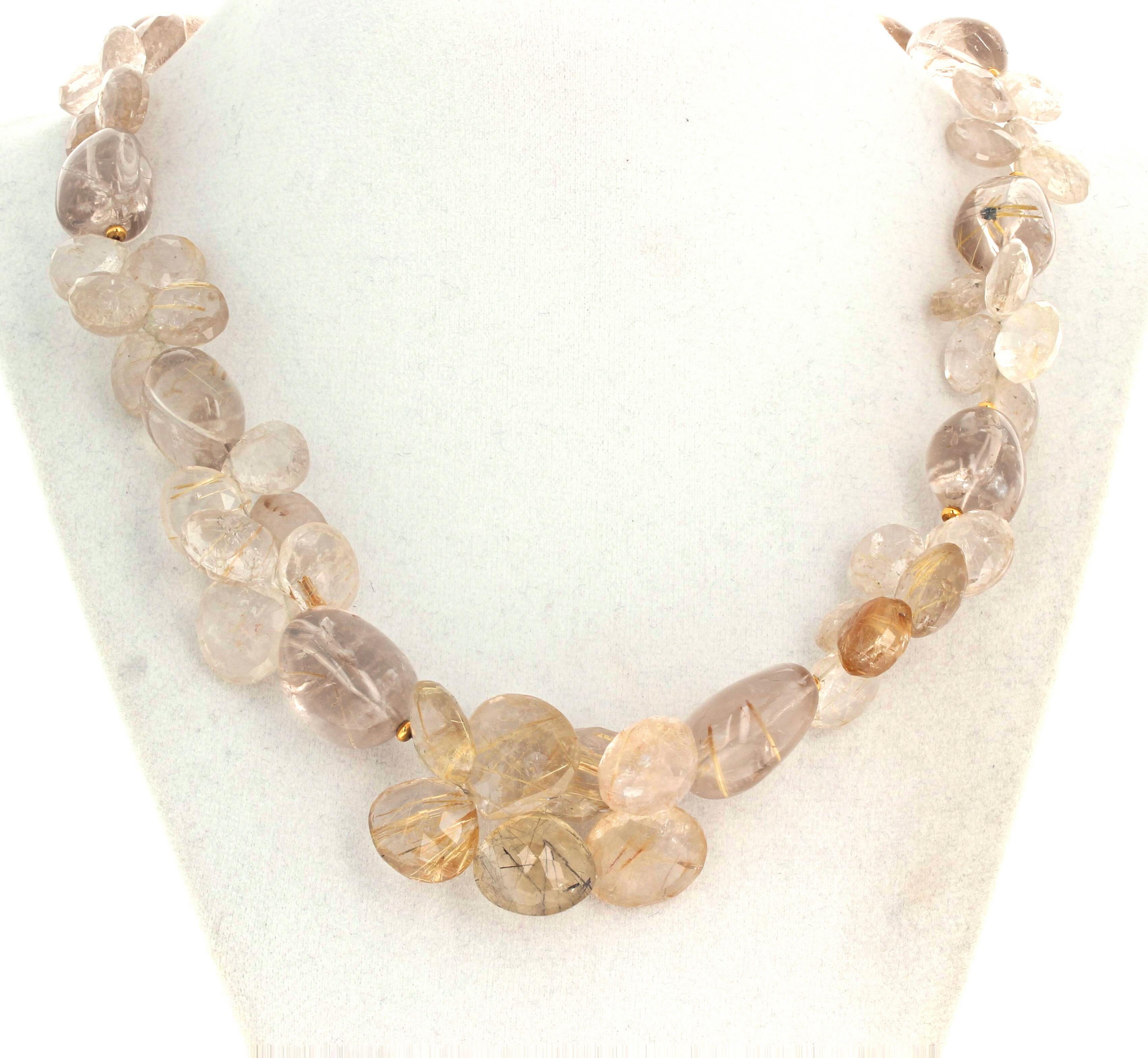 AJD Dramatic Fascinating Lovely Natural Rutilated Quartz 19" Necklace ...