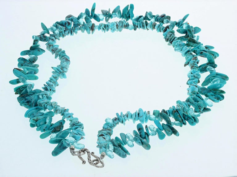 AJD Fascinating Polished Chips of Natural Blue Turquoise Necklace For ...