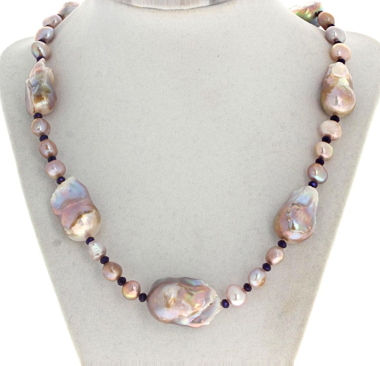 AJD Fascinating Real Natural Baroque Pearl Long Necklace For Sale at ...