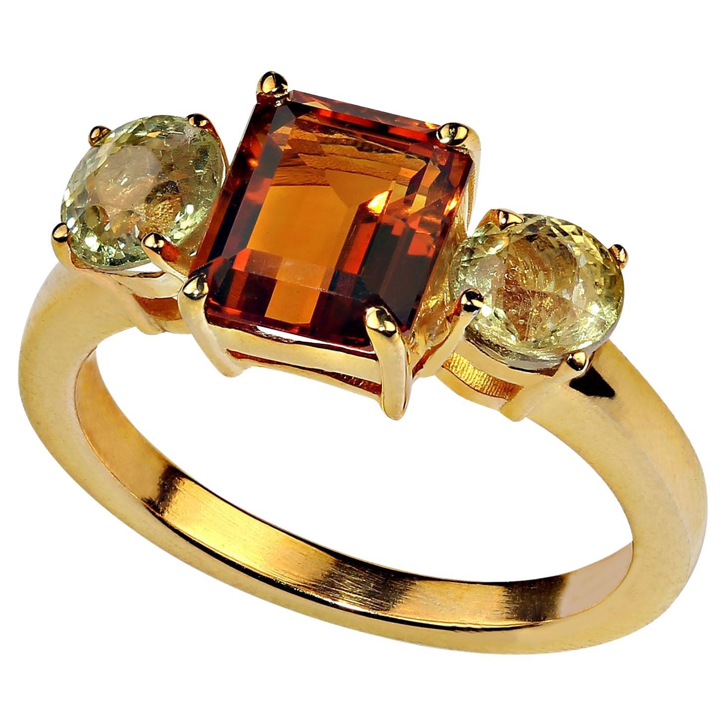 AJD Rare Green Demantoid Garnet Accented by White Sapphires Ring For ...