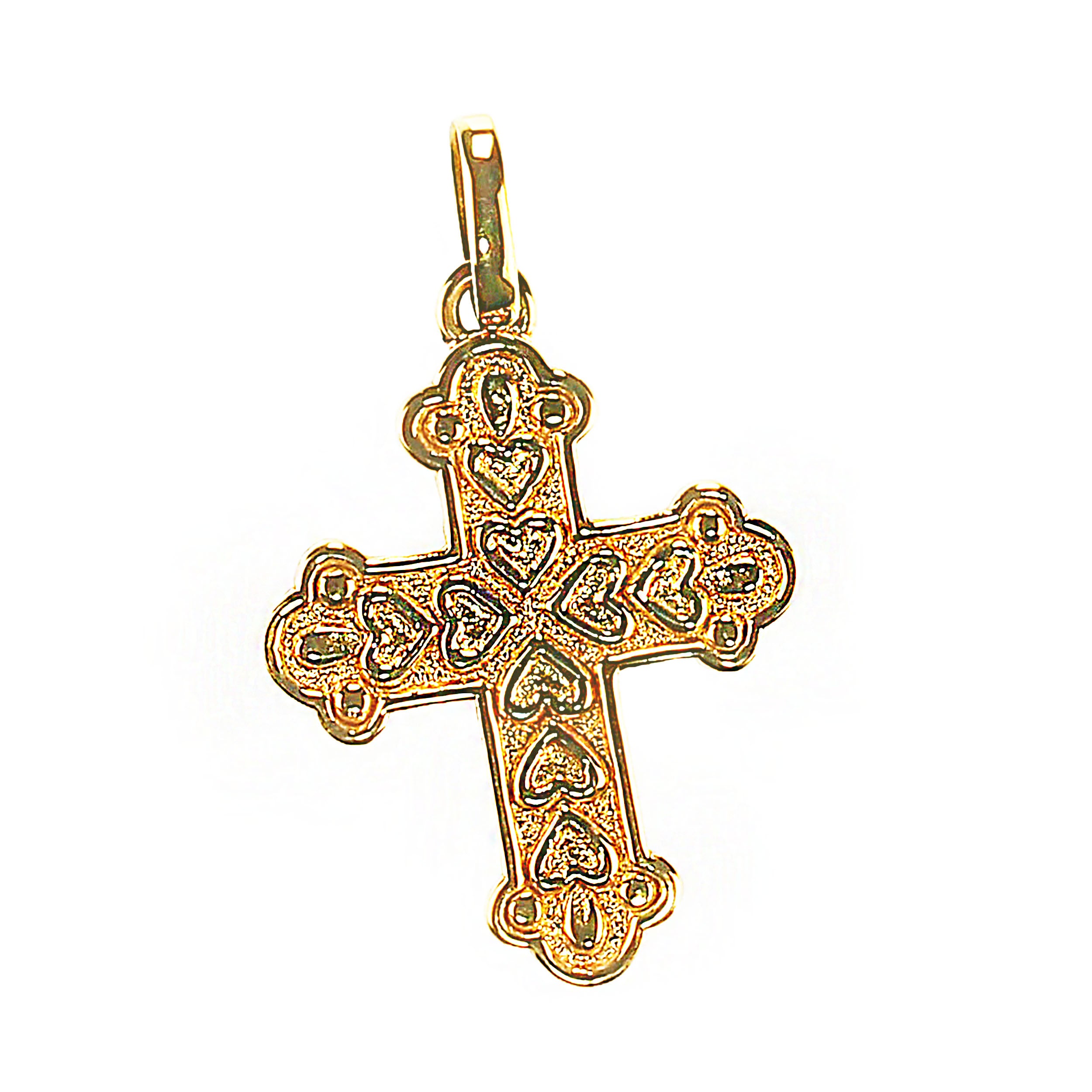 AJD Late 20th Century Delightful 14k Gold Italian Cross For Sale at 1stDibs