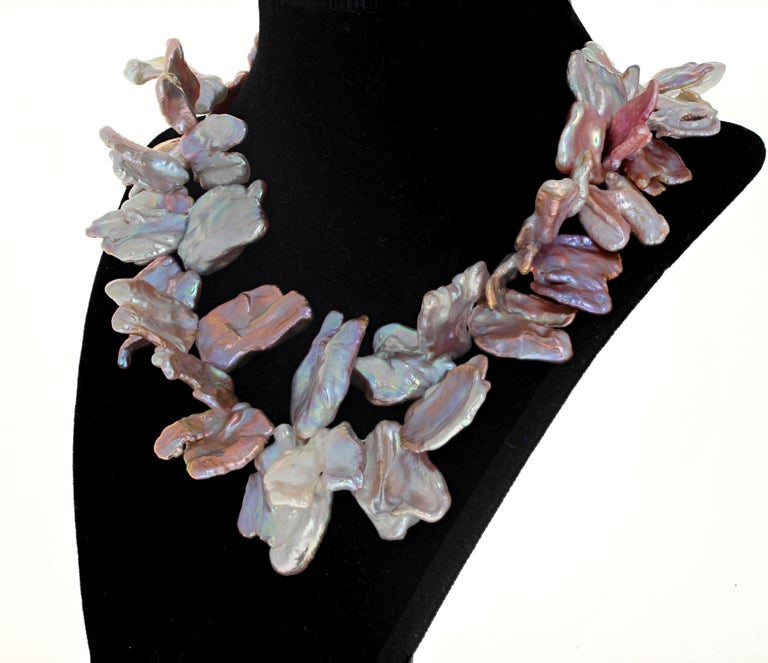 Ajd Magnificent Real Oyster Shell Flippy Floppy Pearls Necklace For Sale at 1stDibs