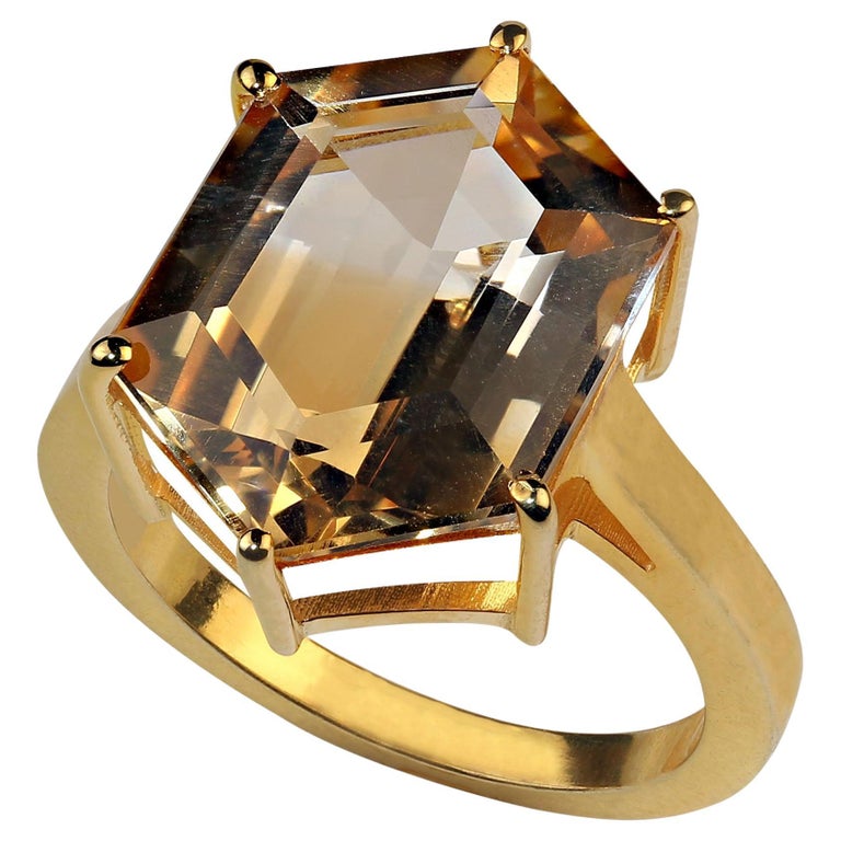 AJD Shield shaped Bi-Colour Citrine in Gold Rhodium Ring For Sale at ...