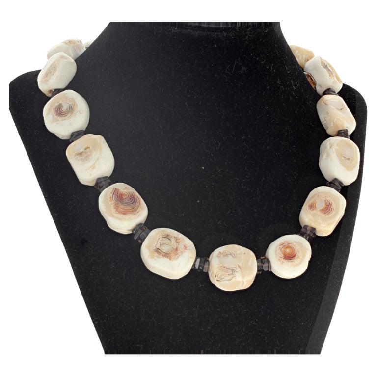AJD Simple Elegant Strand of Natural Bamboo Coral and Real Smoky Quartz ...