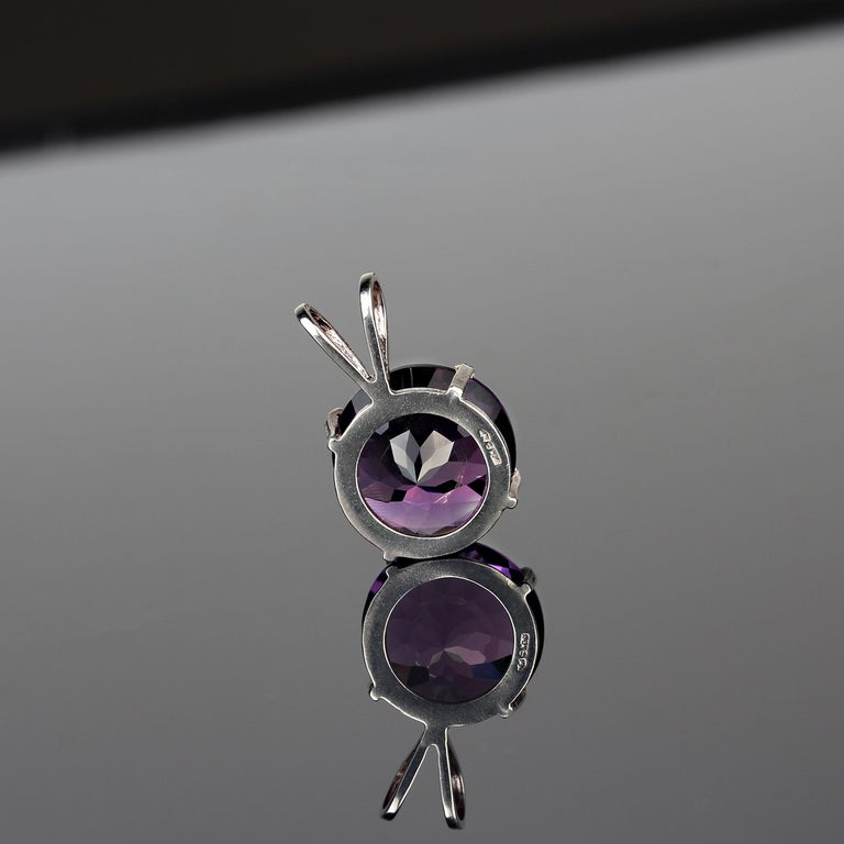 AJD Sparkling Awesome Amethyst Sterling Silver Pendant For Sale at 1stDibs