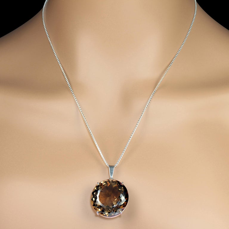AJD Statement Smoking Quartz and Sterling Silver Pendant For Sale at ...