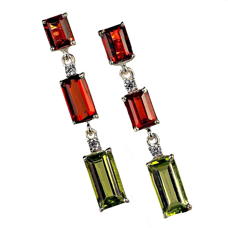 AJD Swinging Peridot and Garnet Earrings Great January Birthday Gift ...
