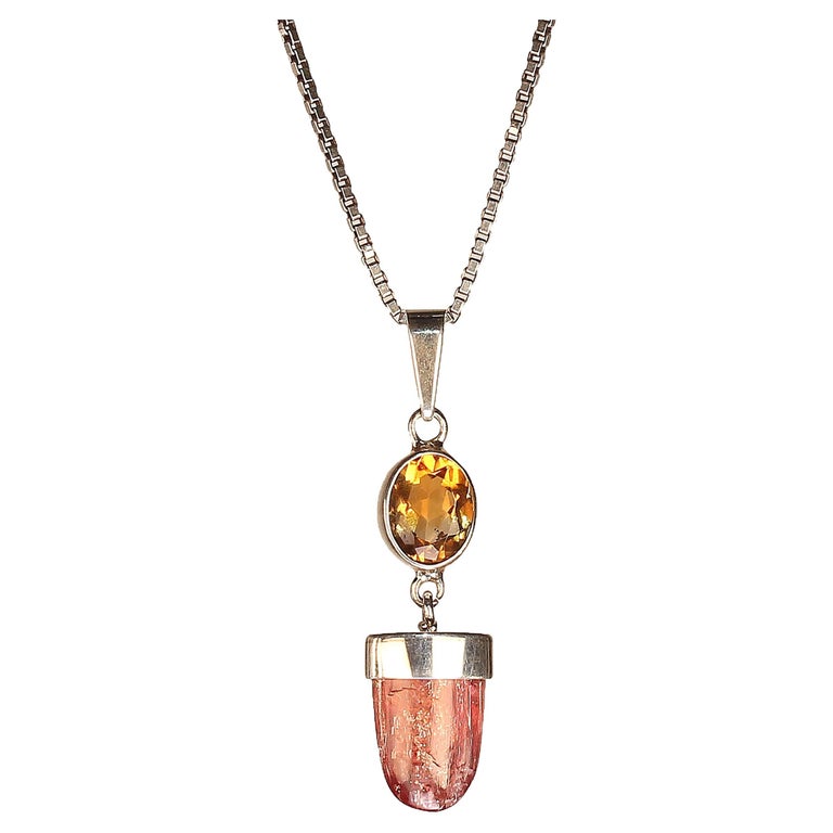 AJD Unique Brazilian Gemstone Pendant of Citrine and Imperial Topaz For ...