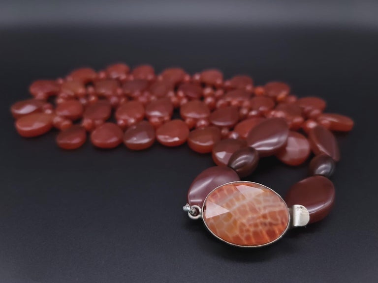 A.Jeschel Carnelian rust colored teardrop necklace. For Sale at 1stDibs