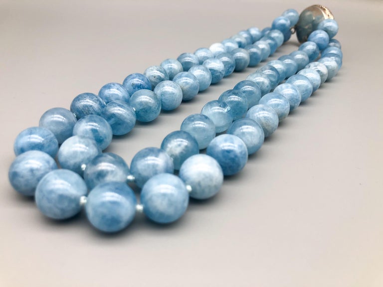 A.Jeschel Double strand of intensely Blue Beryl is just plain beautiful ...
