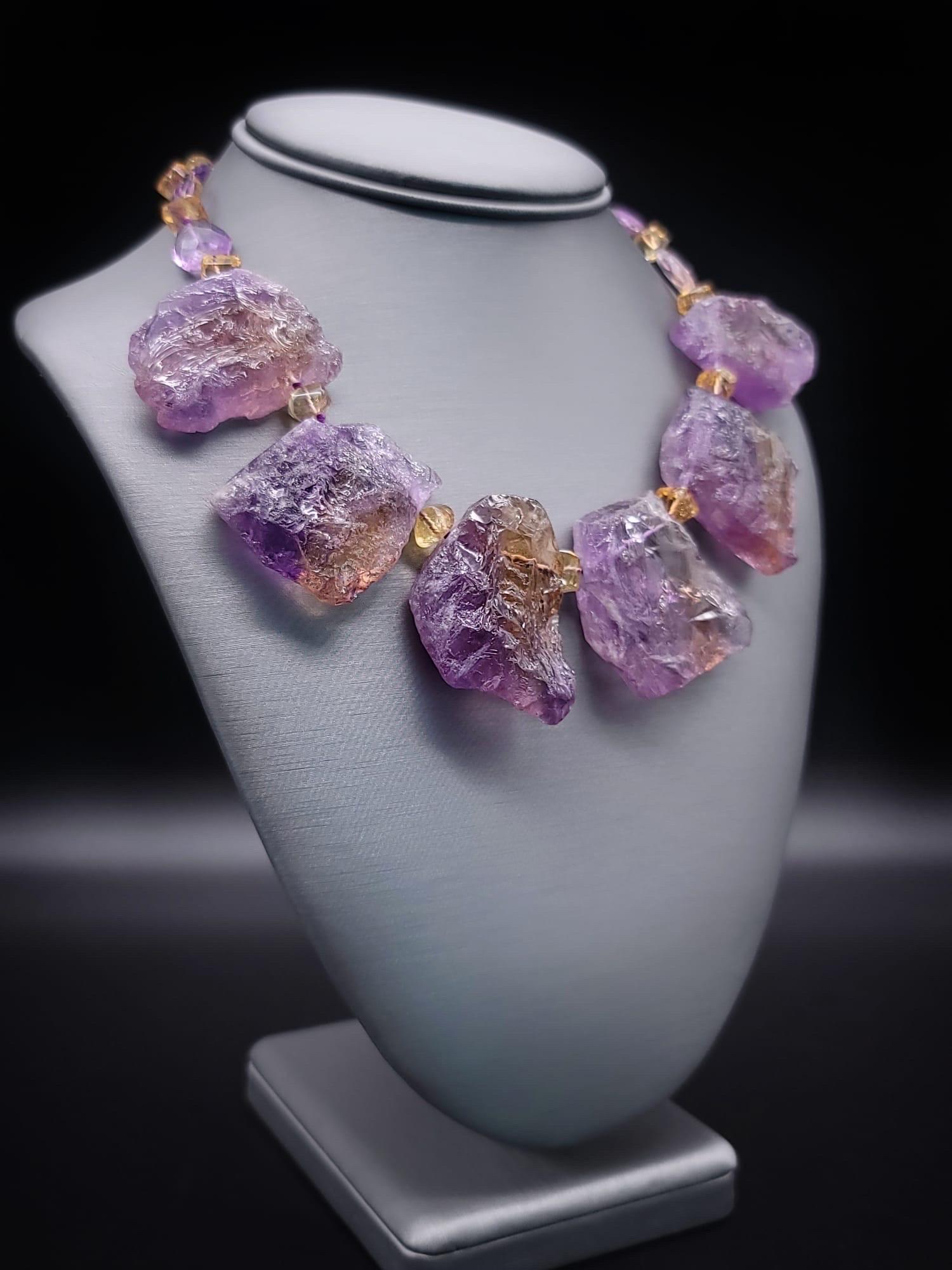 Bi Color Blue Green Ametrine Blue Topaz Necklace at 1stDibs