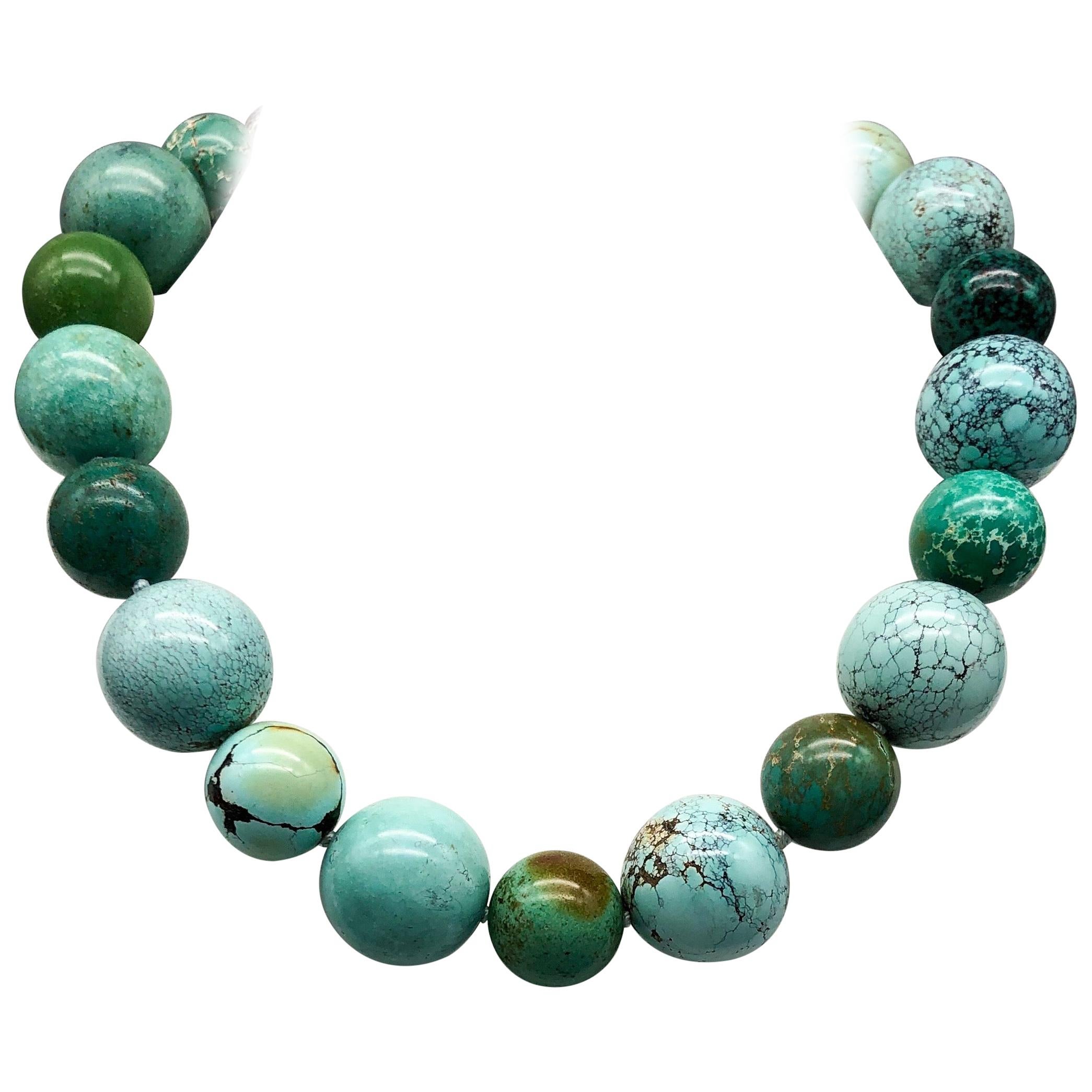 A.Jeschel Highly Unusual Natural Turquoise Necklace at 1stDibs