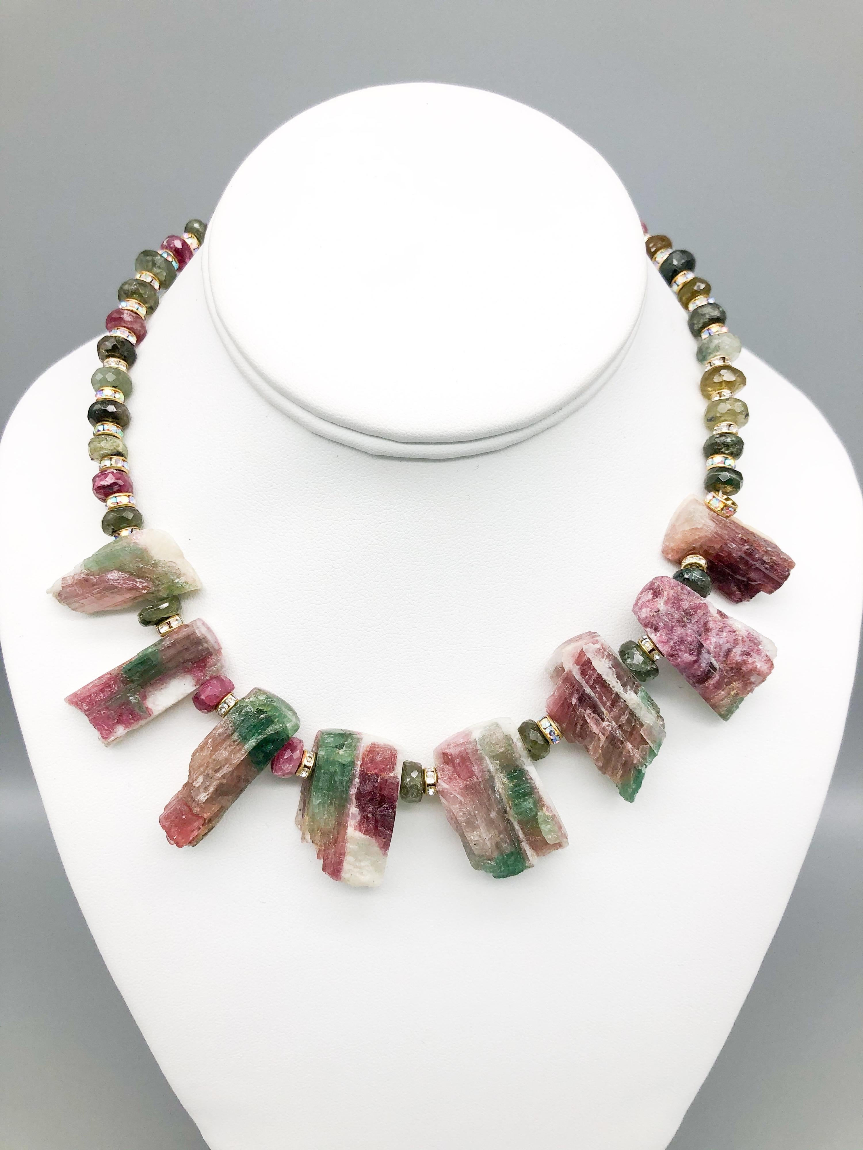 A.Jeschel Stunning Brazilian Tourmaline Geode necklace. For Sale at 1stDibs