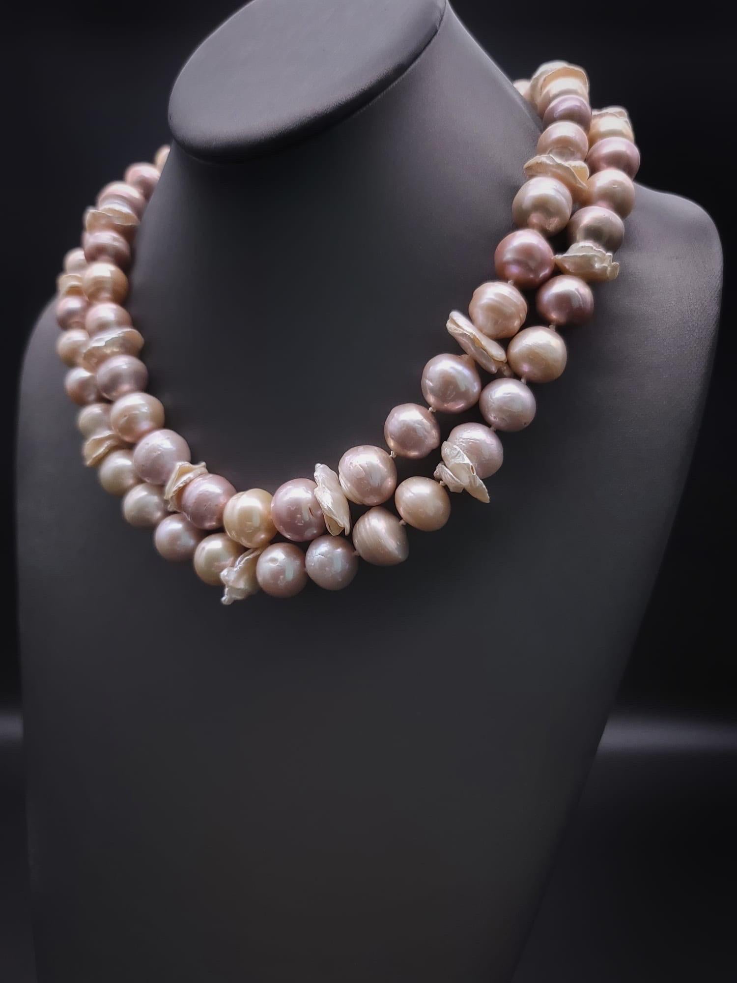 A.Jeschel Natural soft pink Pearls necklace. at 1stDibs