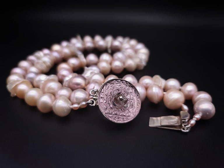 A.Jeschel Natural soft pink Pearls necklace. For Sale at 1stDibs