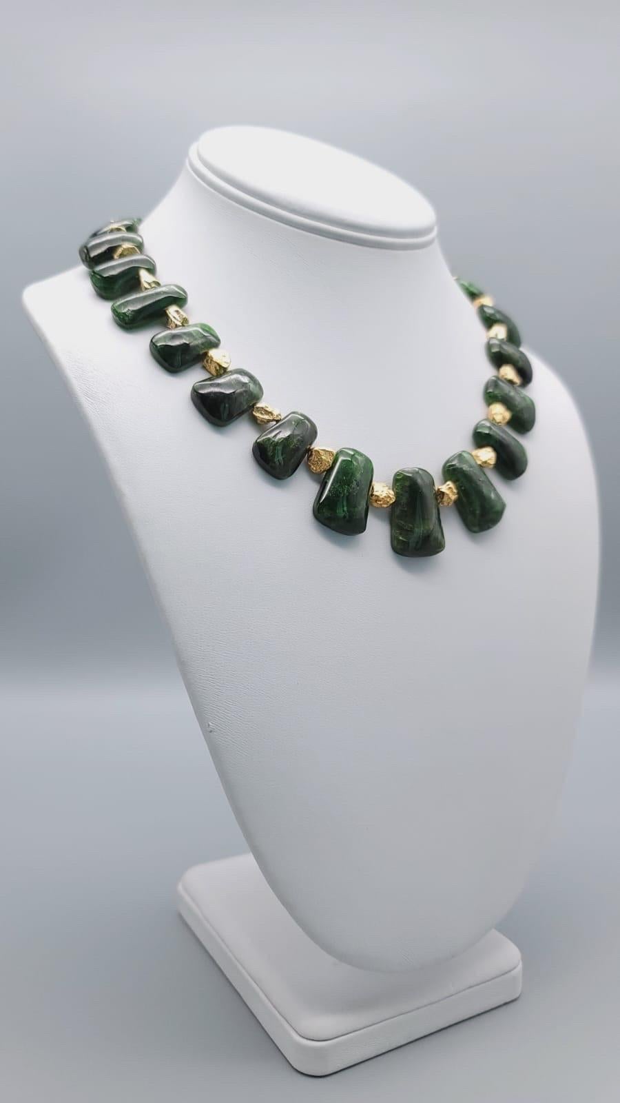 A.Jeschel Richly colored Chrome Diopside necklace at 1stDibs