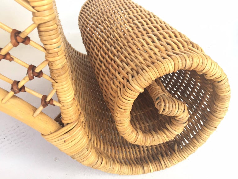 Ajiro Weave Wicker Rattan Scrolled Bed Tray by Mackenzie Childs at 1stDibs