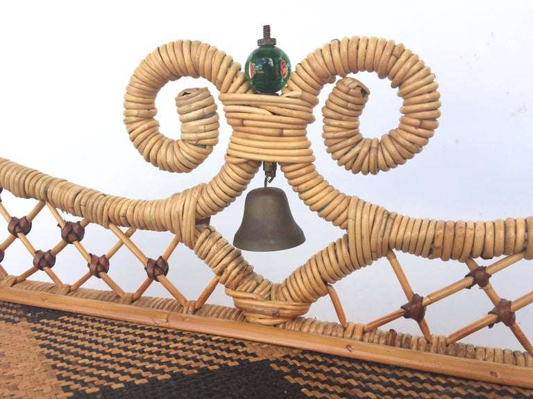 Ajiro Weave Wicker Rattan Scrolled Bed Tray by Mackenzie Childs at 1stDibs