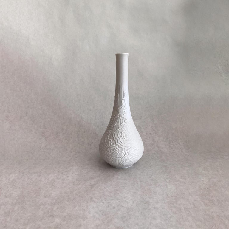 AK Kaiser Midcentury Textured White Bisque Vase For Sale at 1stDibs