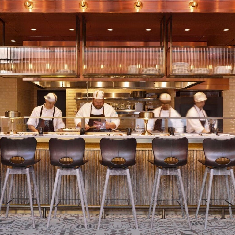 AKMD Lariat Bar Stool in leather For Sale at 1stDibs