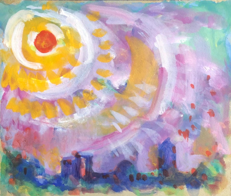 Akos Biro - Colourful Abstract, French Expressionist Original Oil ...