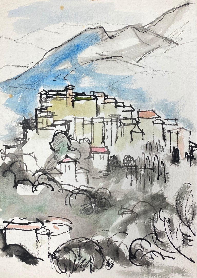 Akos Biro - Provence Hill Perched Village, French Expressionist ...