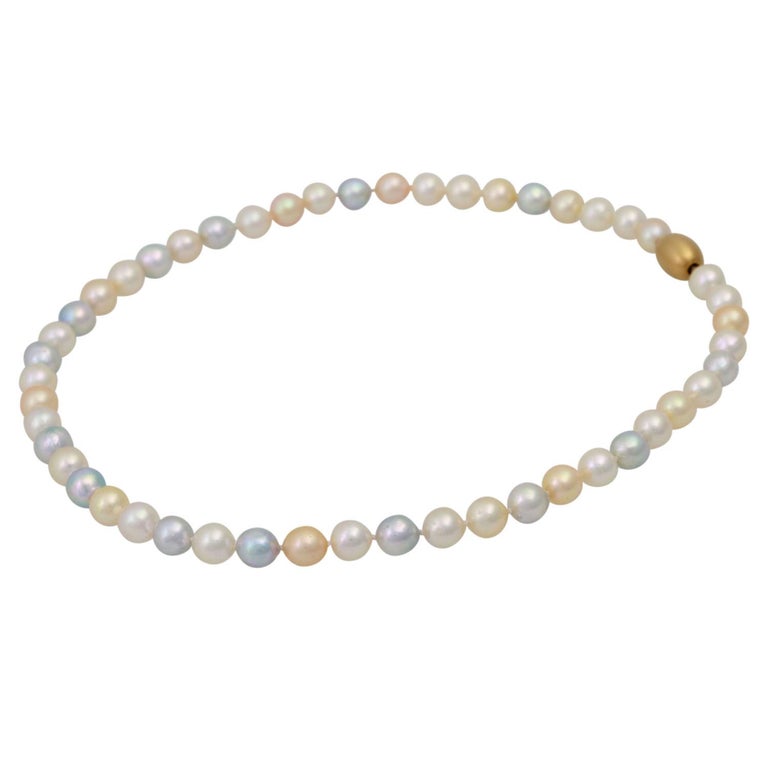Akoya Pearl Necklace Multicolor For Sale at 1stDibs
