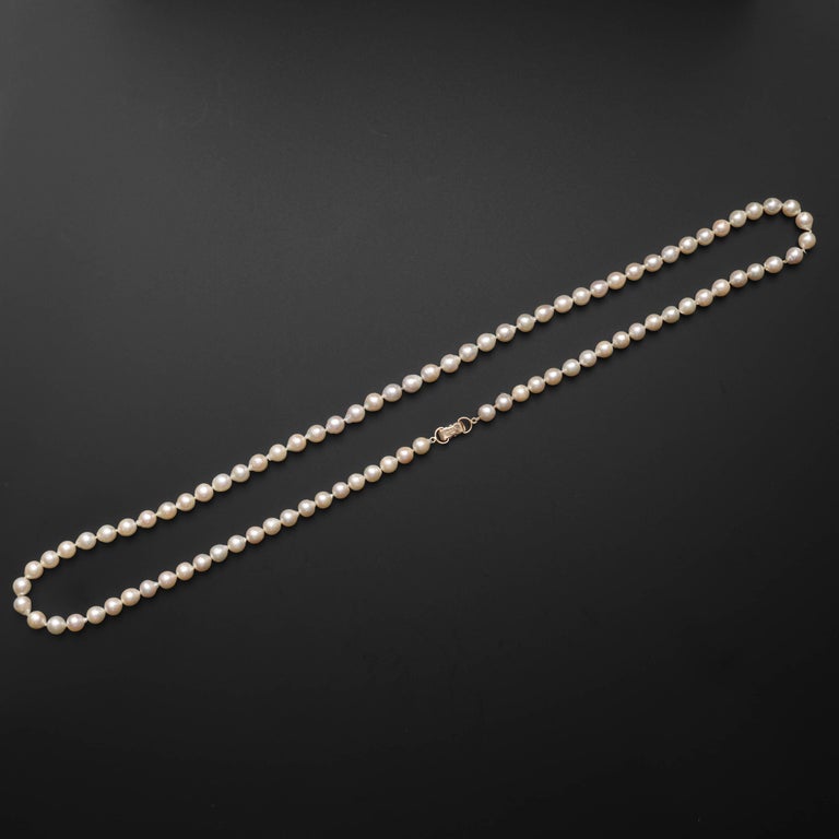 Akoya Pearl Necklace Vintage 1970s Ming's For Sale at 1stDibs