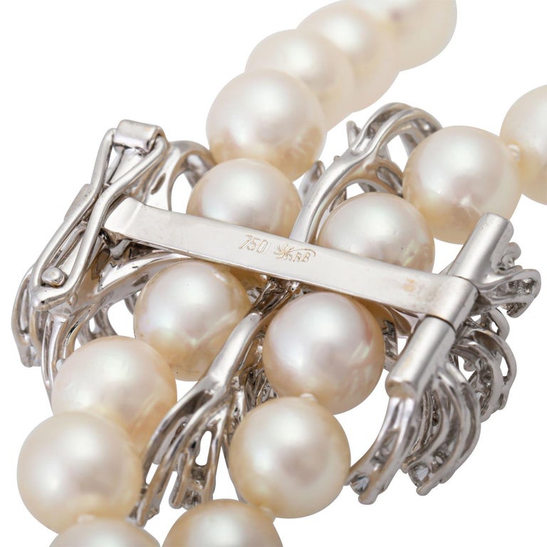 Akoya Pearl Necklace with Pearl Shortener For Sale at 1stDibs