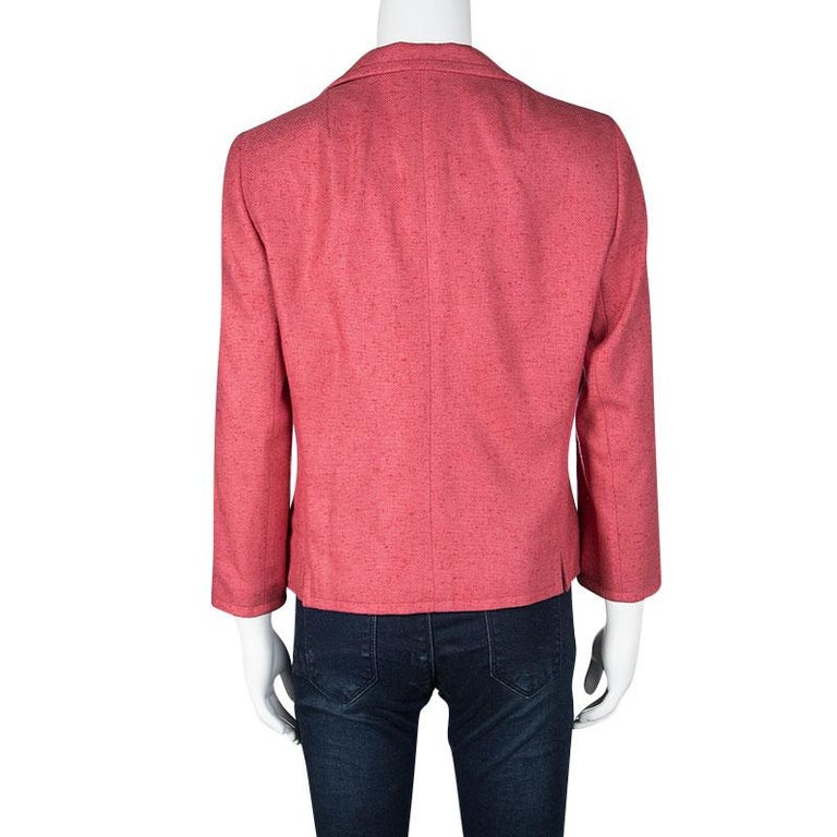 Akris Pink Cashmere Linen Jacket L at 1stDibs