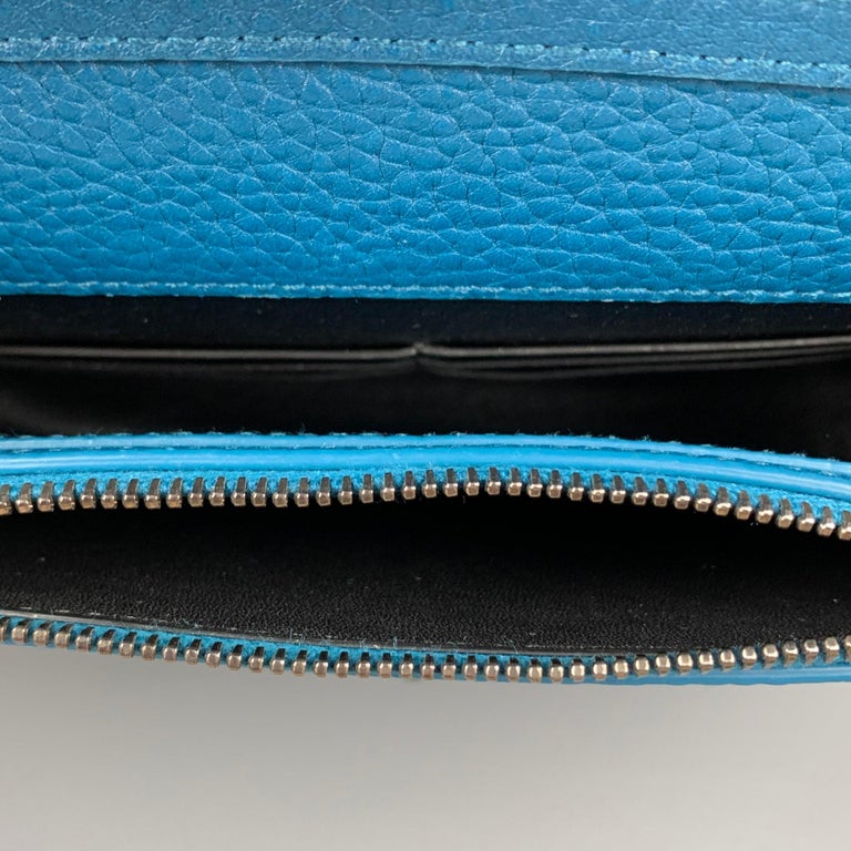 AKRIS Teal Anouk Lizard Embossed Wallet For Sale at 1stDibs