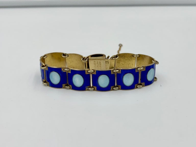 Aksel Holmsen Norway Bracelet Enamel Sterling Silver Midcentury ...