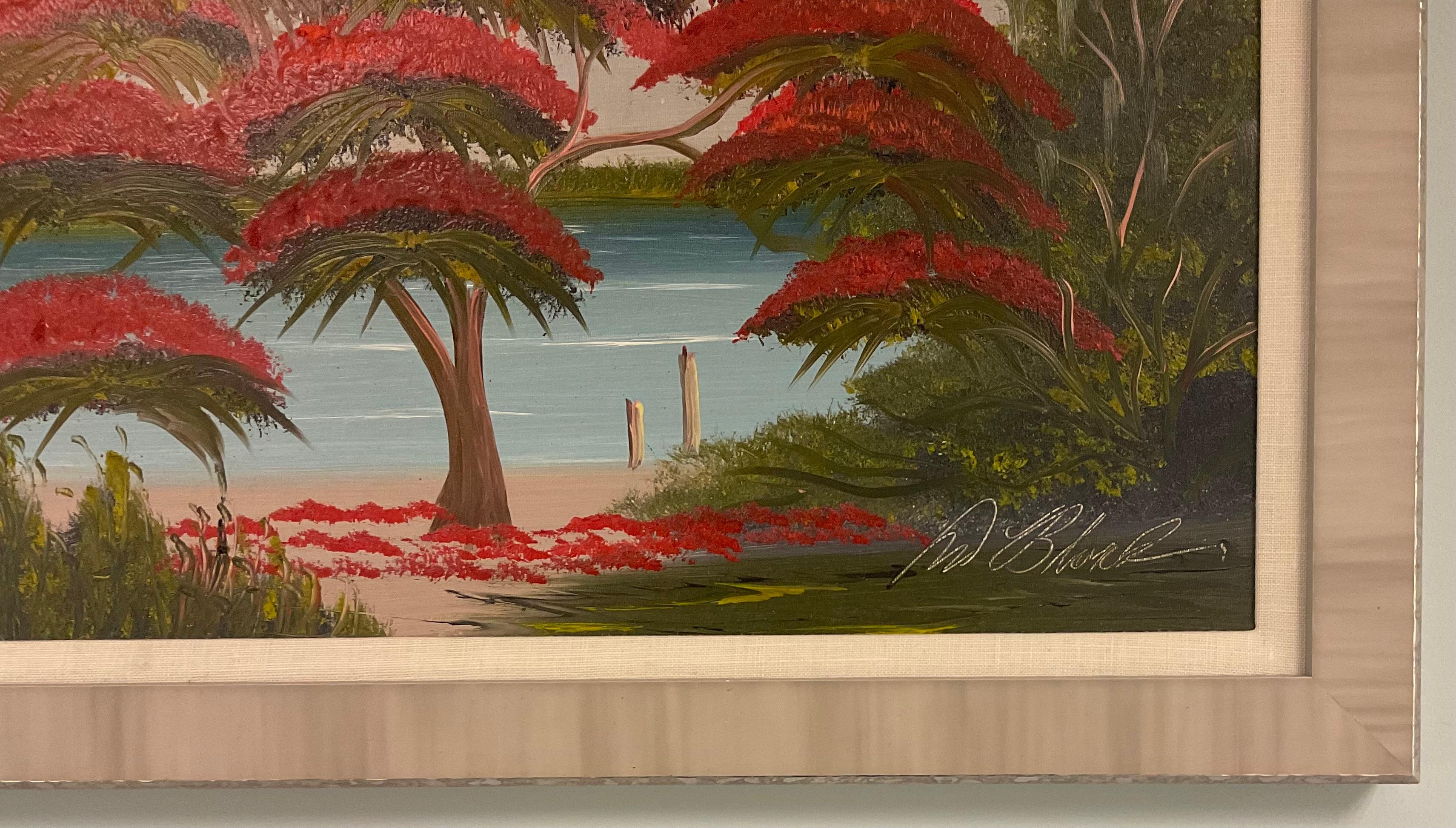 Al Black Florida Highwayman Painting of Vibrant Tree at 1stDibs | al ...