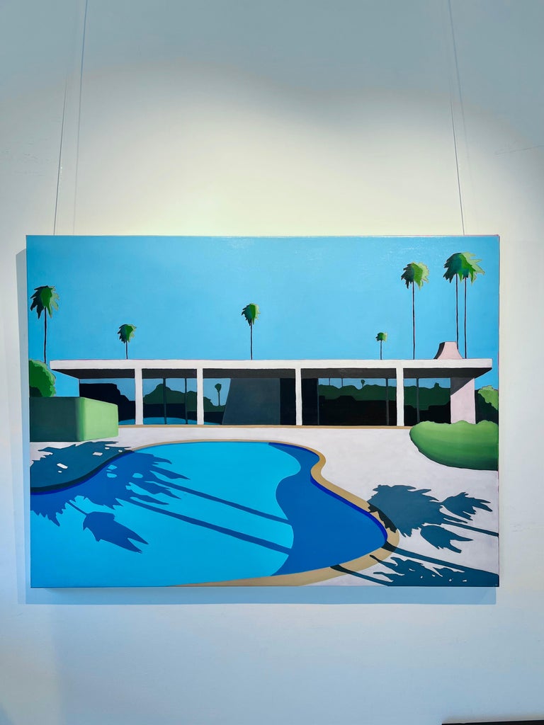Al Freno - Californian Pool Encompassed by Palm Trees - Original ...