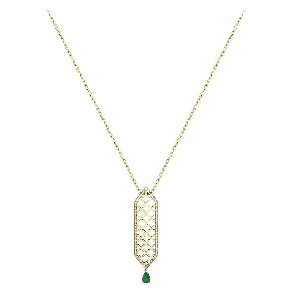 Al Noor Lace Signature Pendant Emerald For Sale at 1stDibs