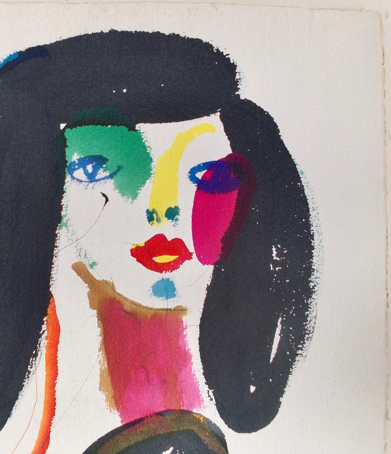 Al Ross (1911-2011) Colored Ink Portrait of a Woman For Sale at 1stDibs ...