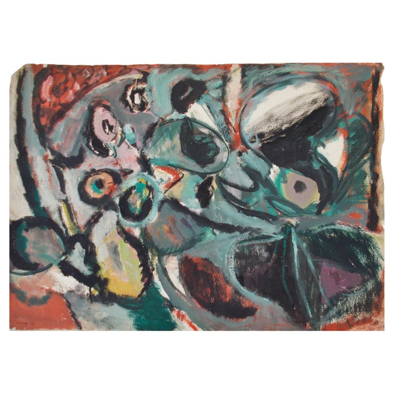 Al Ross (1911-2011) Abstract Expressionist 'New York School' Oil/Paper ...