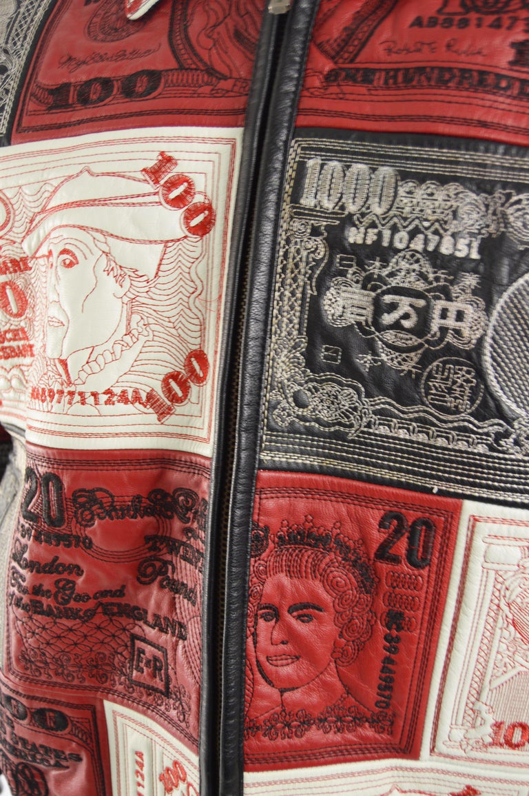 Al Wissam Heavily Embroidered Mens Oversized Leather Jacket For Sale at ...