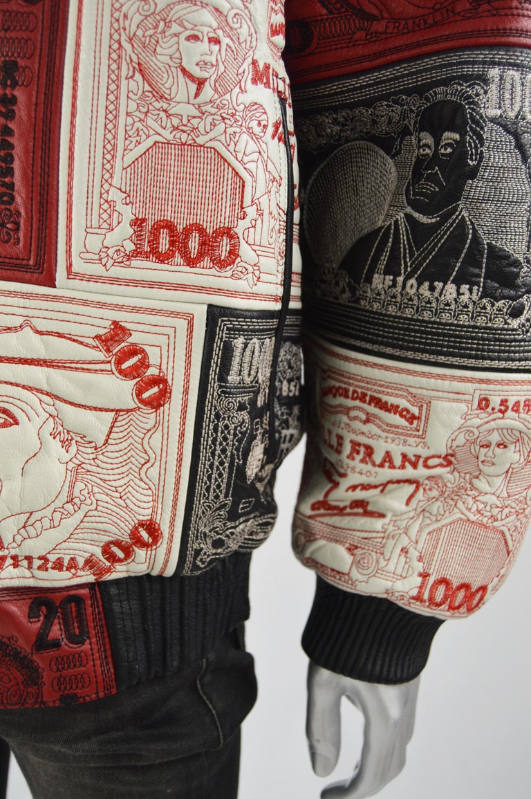 Al Wissam Heavily Embroidered Mens Oversized Leather Jacket For Sale at ...