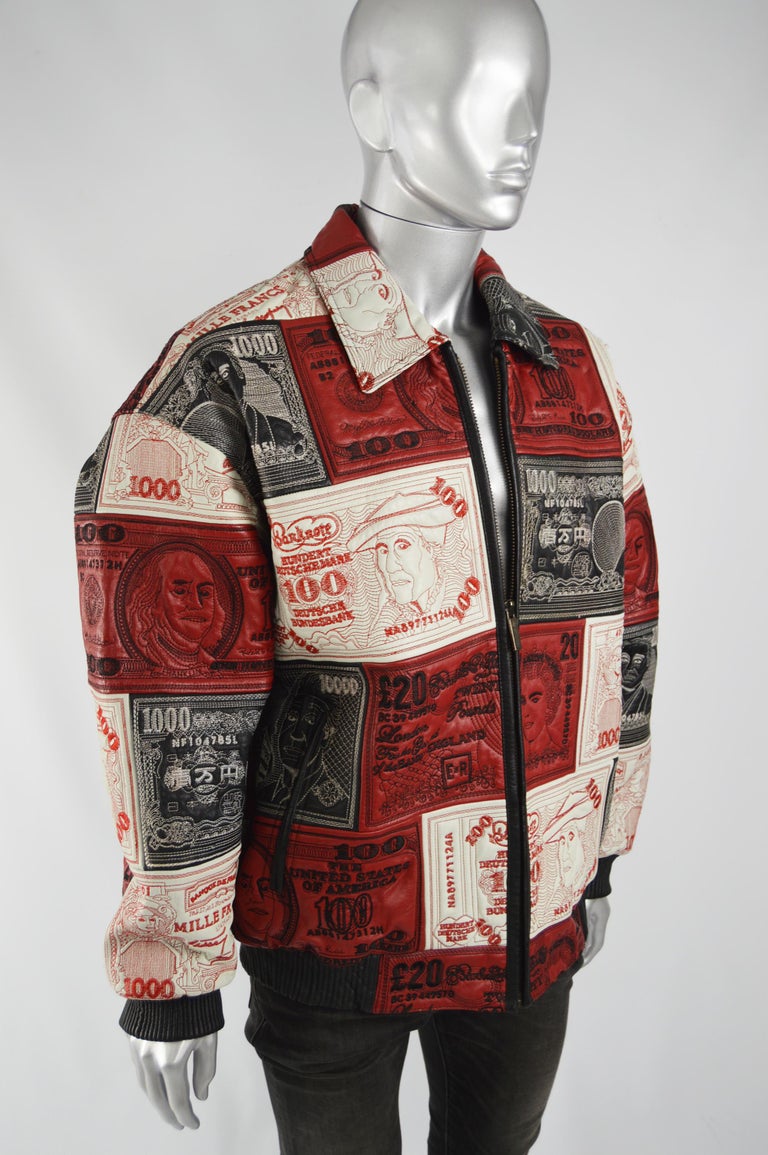 Al Wissam Heavily Embroidered Mens Oversized Leather Jacket For Sale at ...