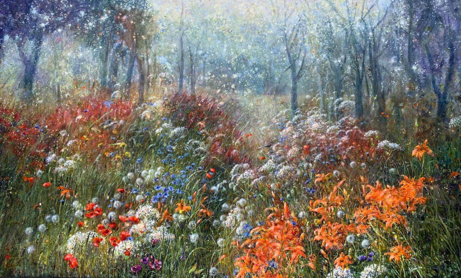 Ala Khonikava - Garden Scenery 2024 Acryl on Linen Nature Landscape ...