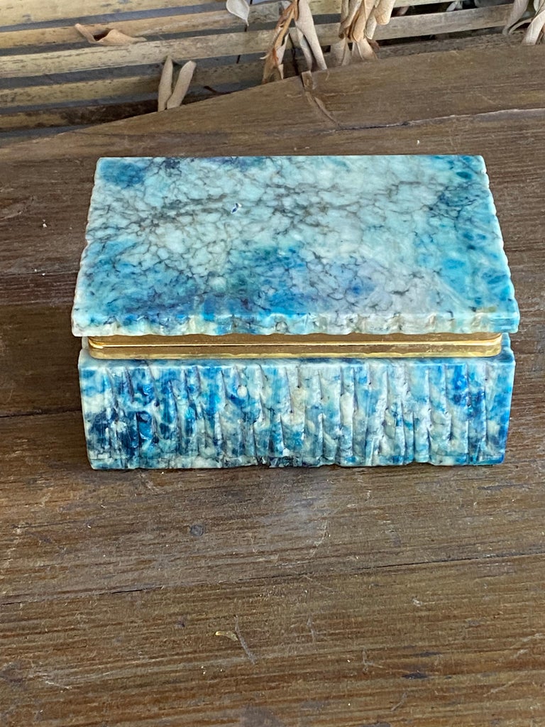 Alabaster and Brass, Blue Box, from Italy, 1950 at 1stDibs | blue ...