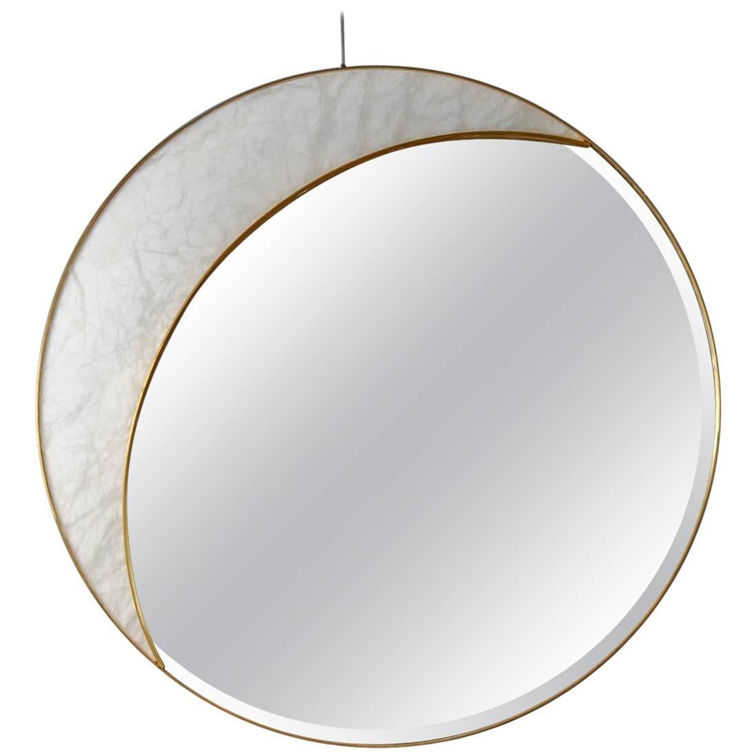 Alabaster and Brass Mirror by Studio Glustin at 1stDibs