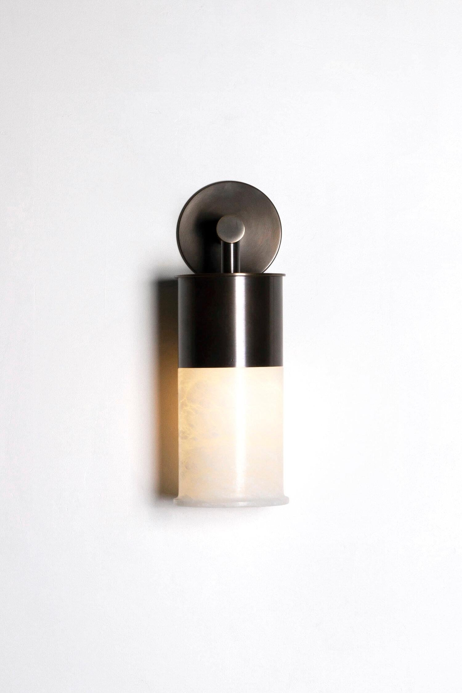 Alabaster and Patinated Brass Wall Sconce, Erato Downlight by Garnier ...