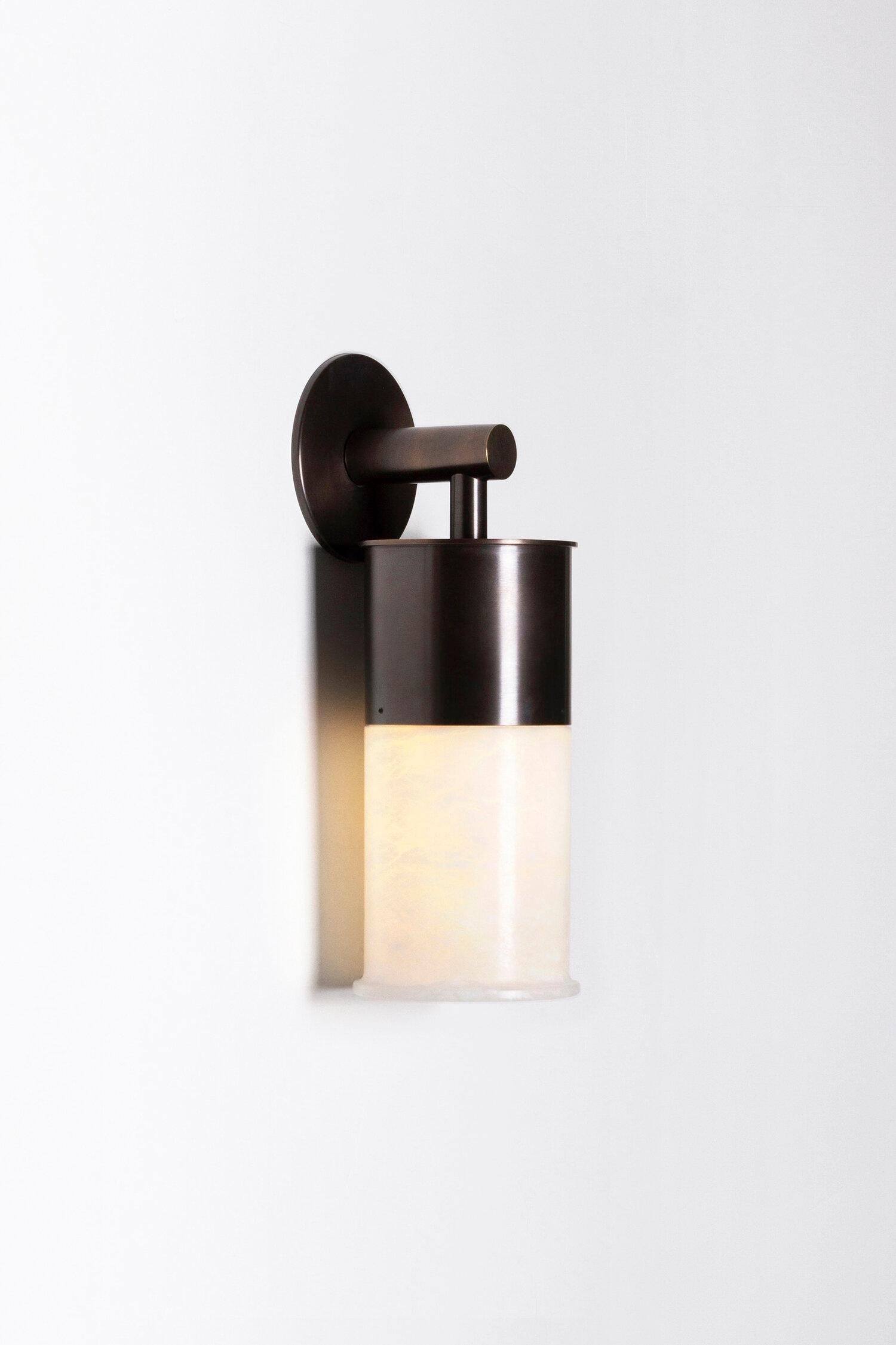 Alabaster and Patinated Brass Wall Sconce, Erato Downlight by Garnier ...