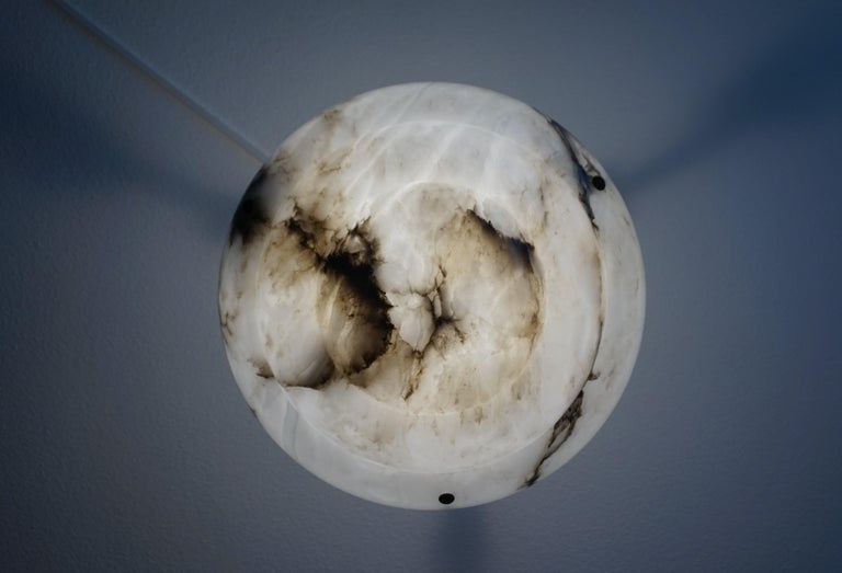 Alabaster Art Deco Pendant / Chandelier with 3 Layered Alabaster Shade ...