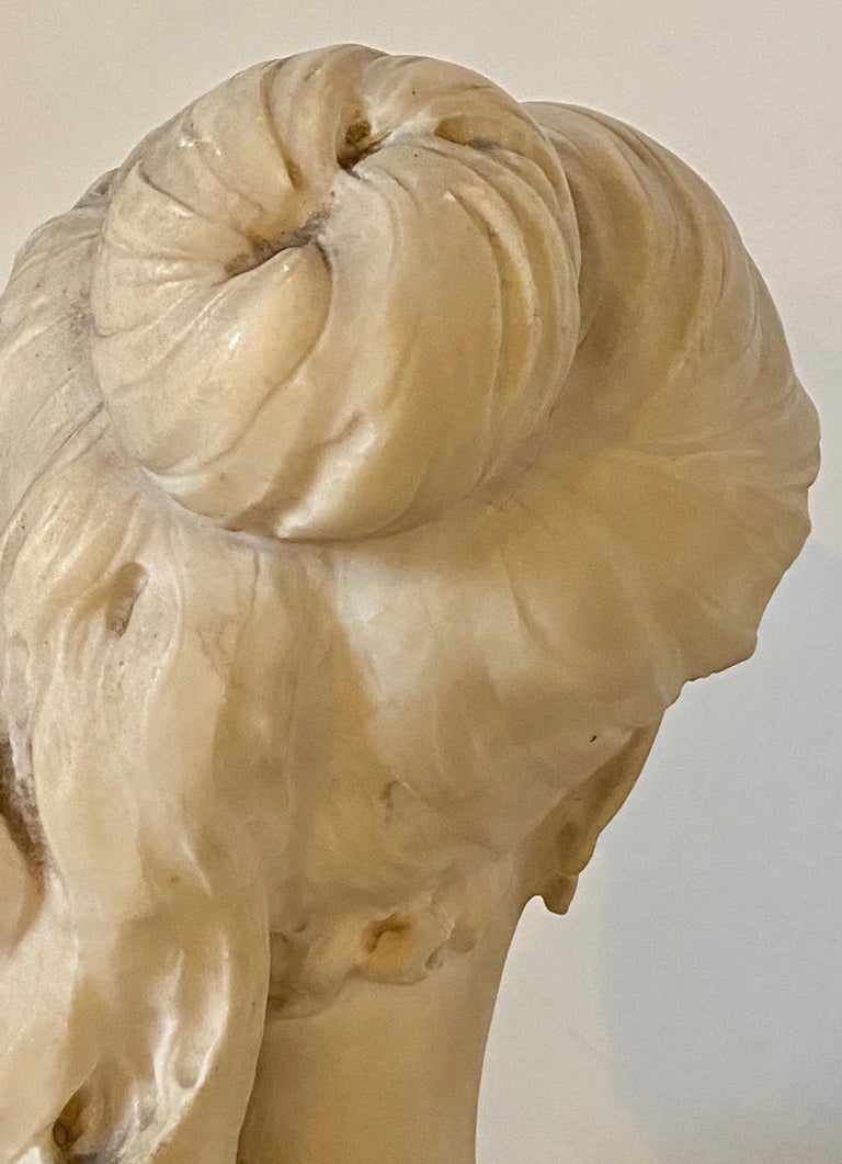Alabaster Bust of Young Lady and a Bird, 19th-20th Century at 1stDibs