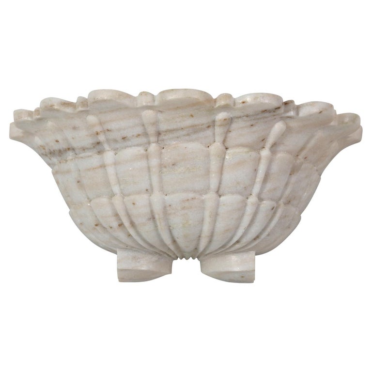 Alabaster Carved Single Shell Sconce For Sale at 1stDibs