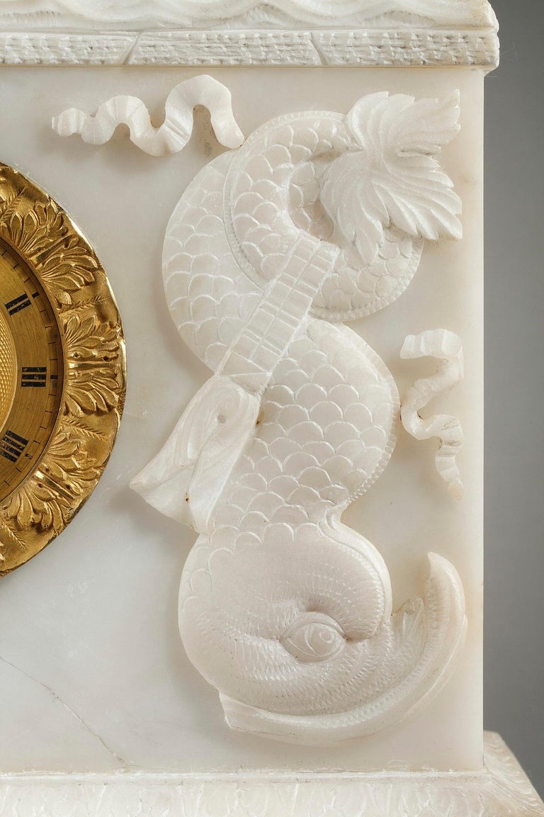 Alabaster Clock, "The abduction of Europa" For Sale at 1stDibs